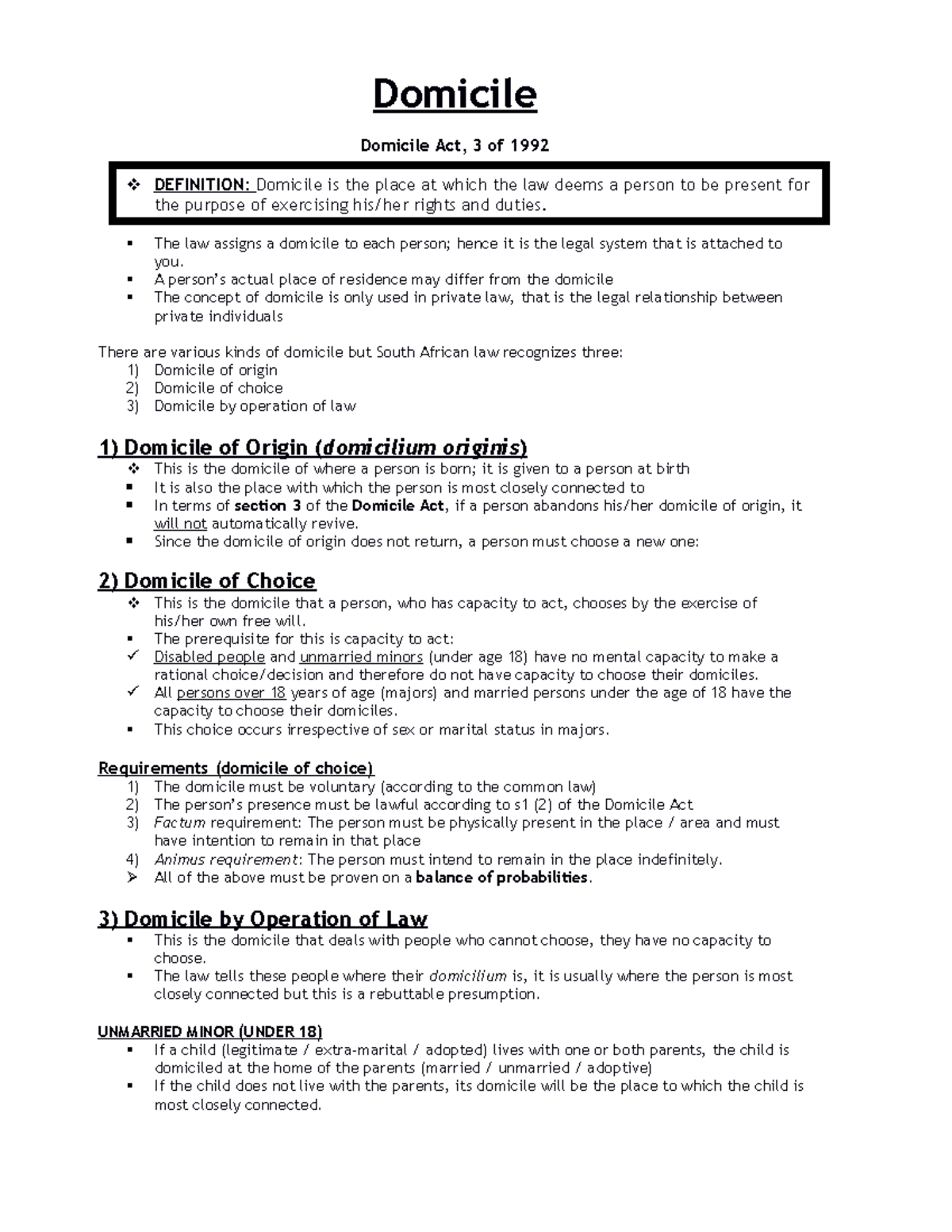 Chapter 05 - Domicile in the Law of Persons: South African Context ...