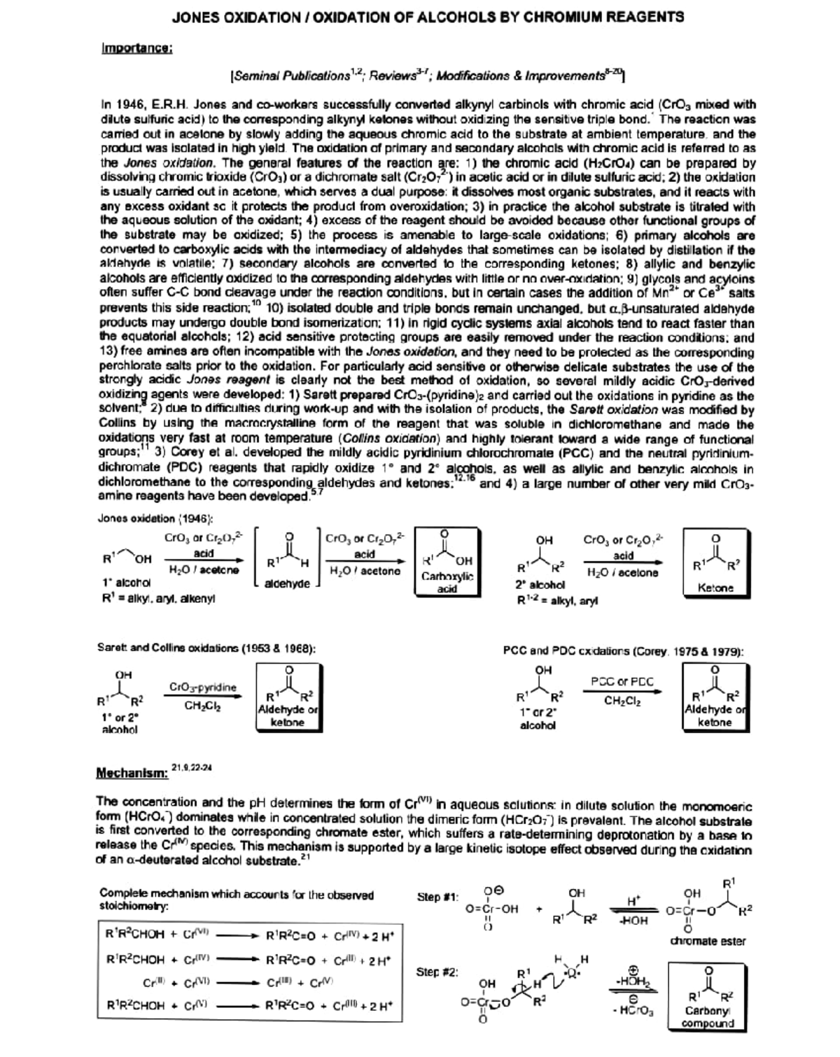 Jones Oxidation- oxidation of alcohols by chromium reagent - JONES ...