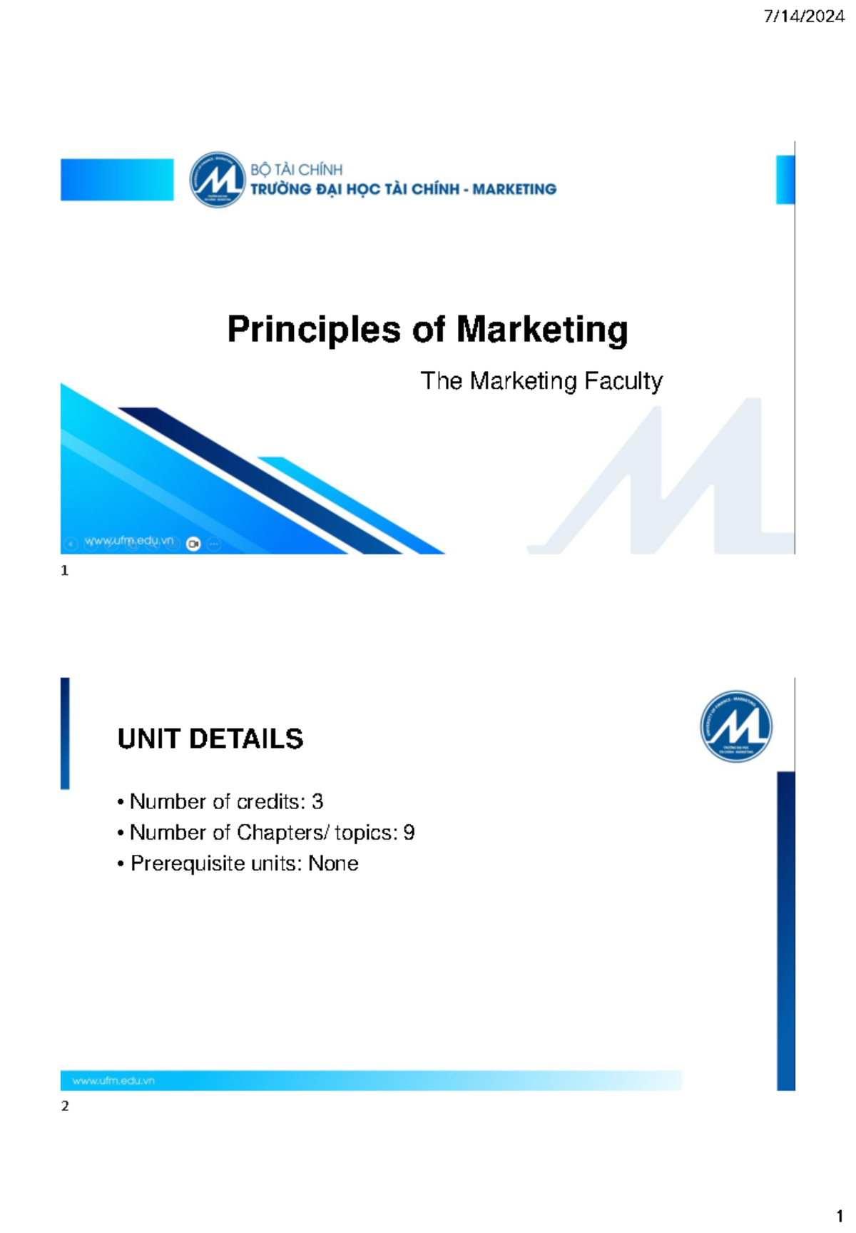 Principles of Marketing (MKT101) - Comprehensive Unit Overview - Studocu