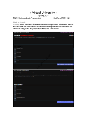 MGT211 Mcqs Final Term By Vu Topper RM - MGT-211 Introduction To Business. Update MCQS For ...