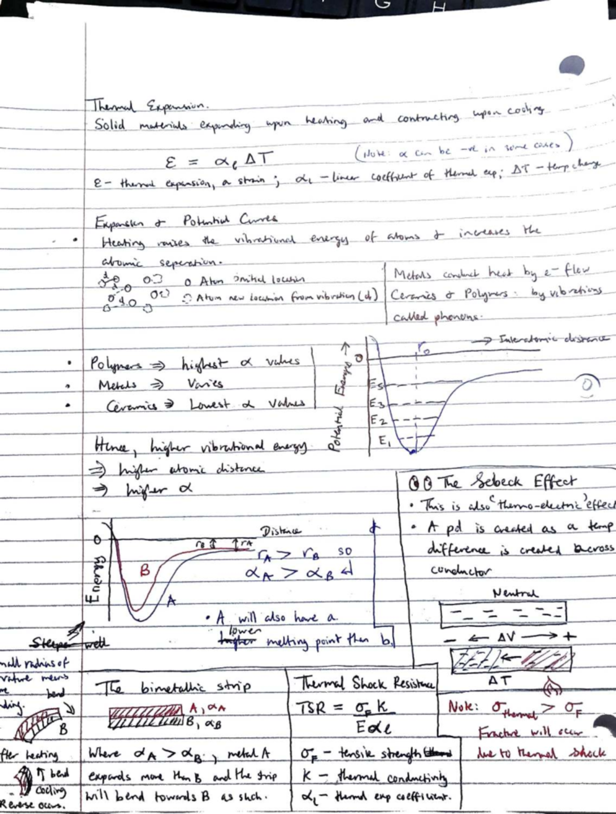 Thermal expansion notes 1P13: Understanding material behavior with heat ...