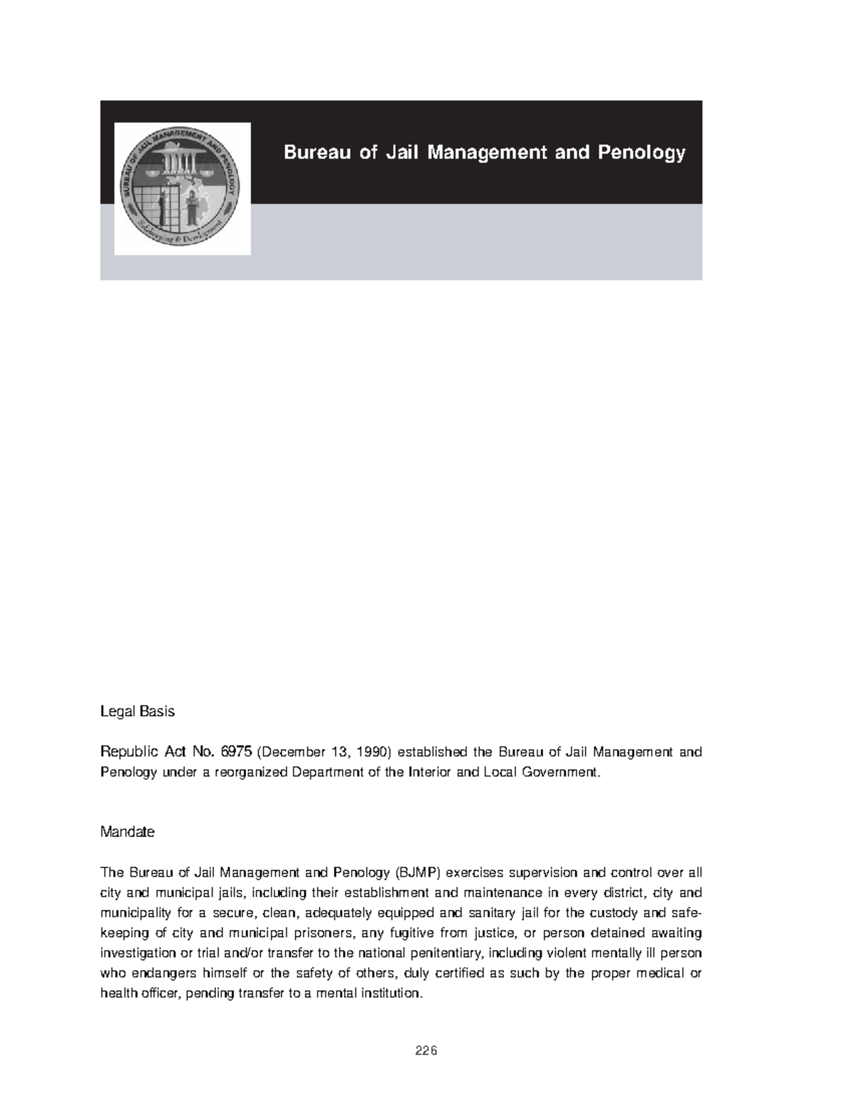 BJMP Legal Framework and Budget Overview for 2010 Analysis - Studocu