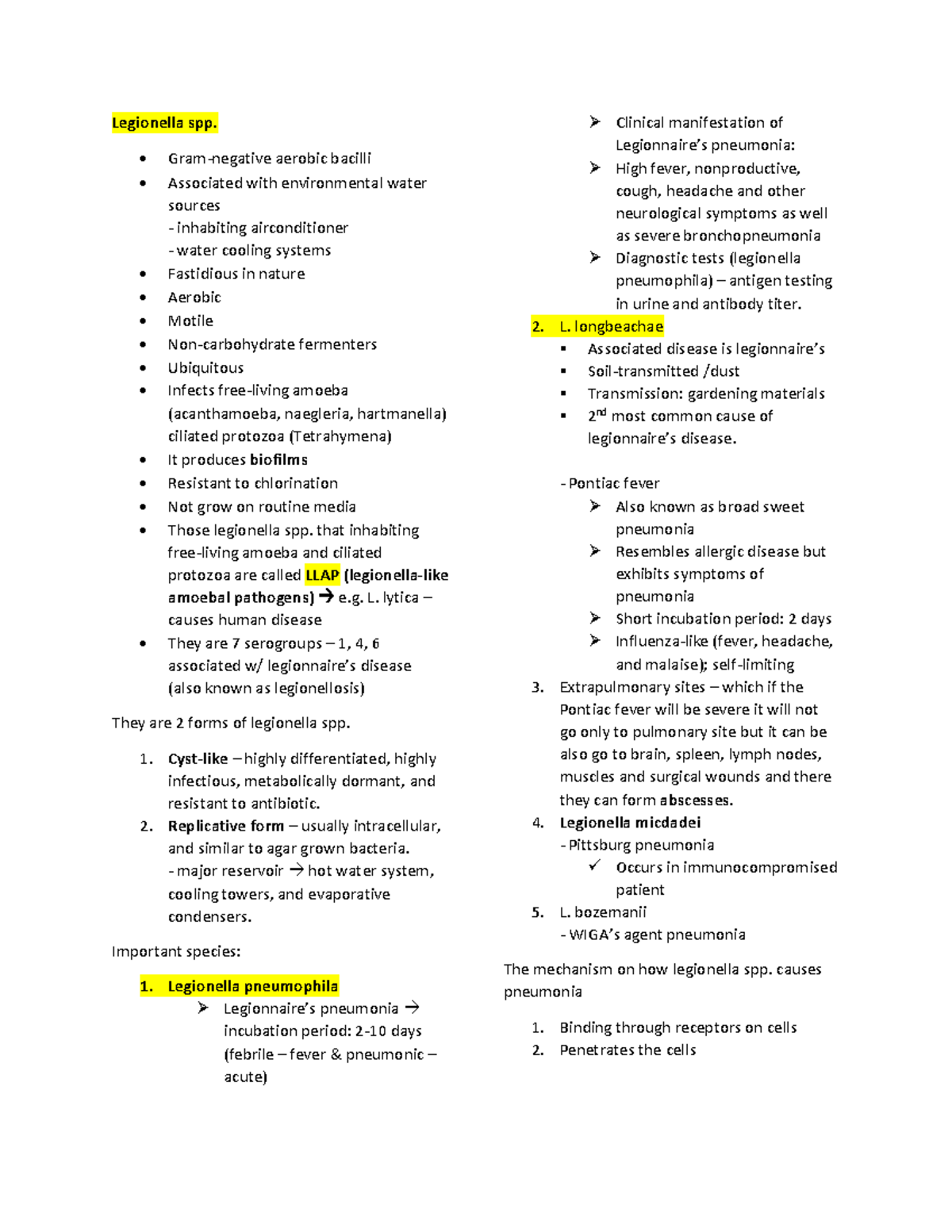 Legionella spp. Overview and Pathogenesis - KPMK - Studocu