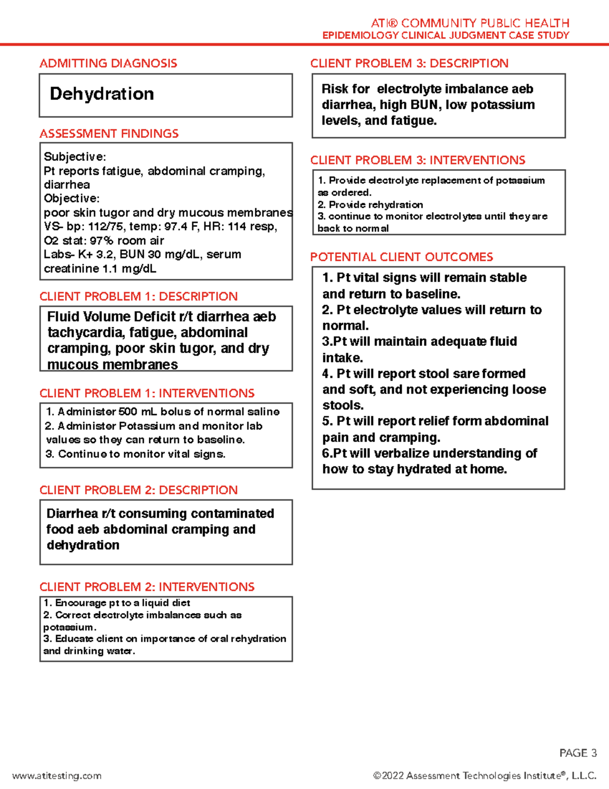 ATI Engage Community Health Clinical Judgment Case Study: Epidemiology ...