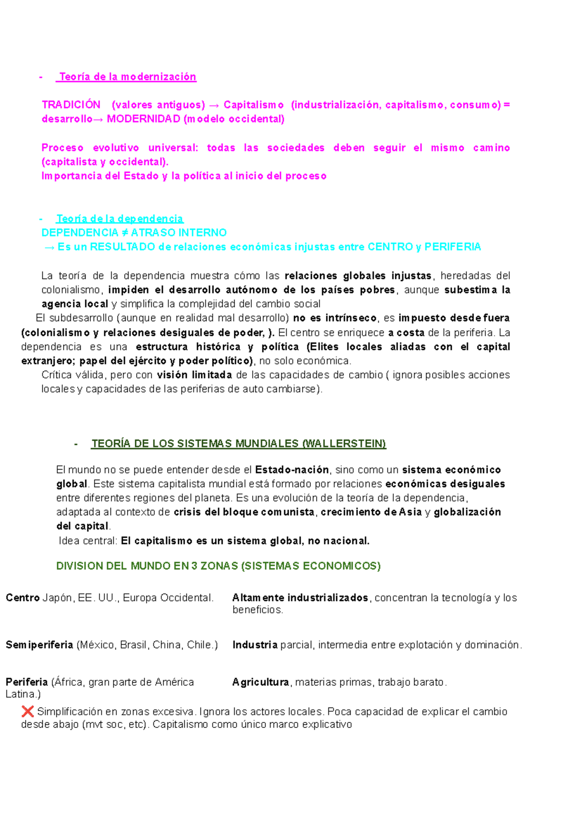 Sociología UV - Notas para el Examen Final sobre Teorías de Desarrollo ...
