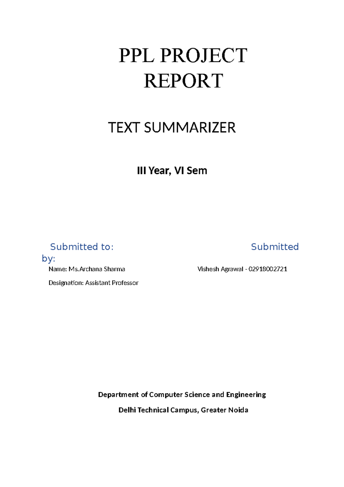 IPL Score Predictor Report - PPL PROJECT REPORT TEXT SUMMARIZER III ...