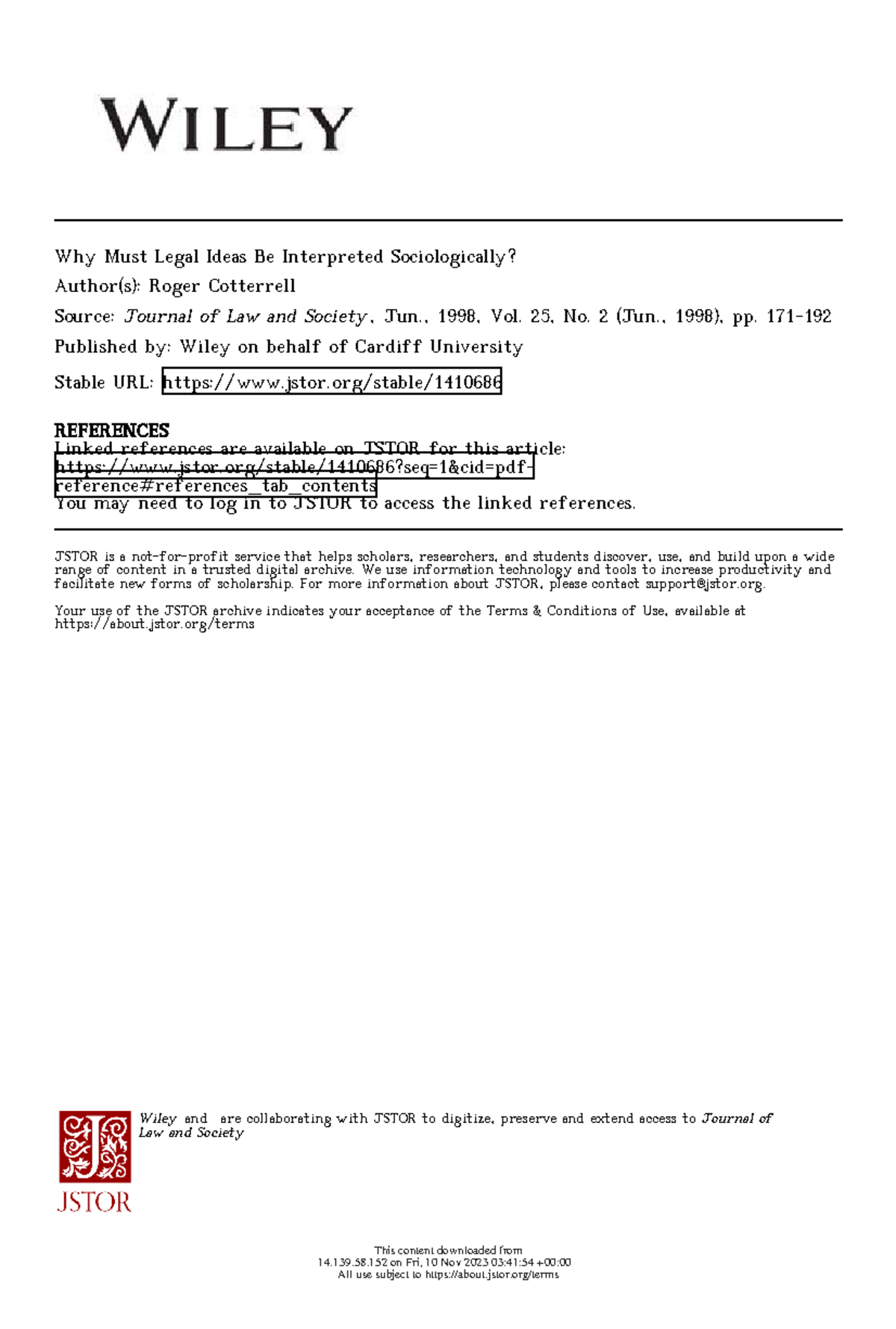 Cotterrell-Must Legal Ideas-1998 - Why Must Legal Ideas Be Interpreted ...