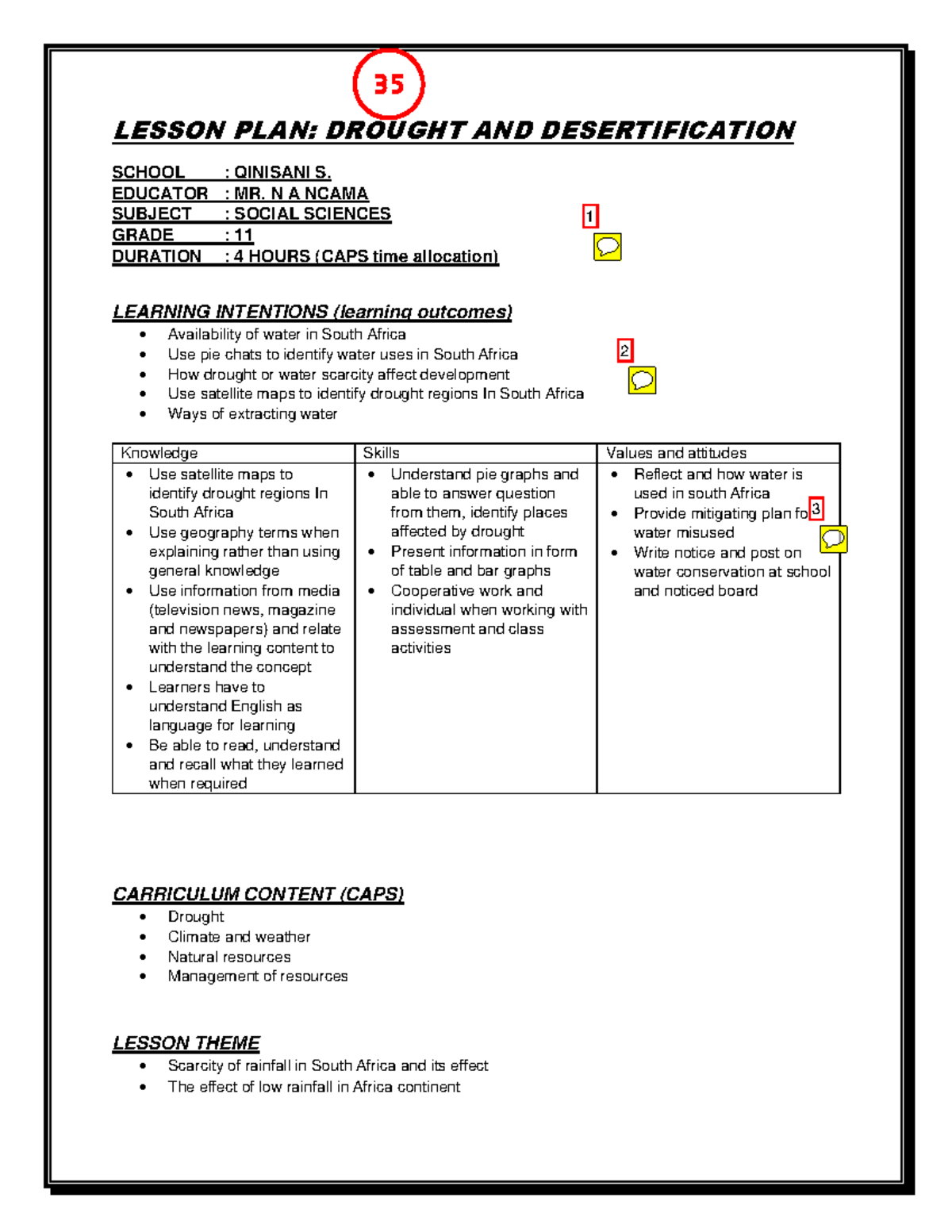 Lesson Plan: Drought & Desertification in South Africa (MARK070100 ...
