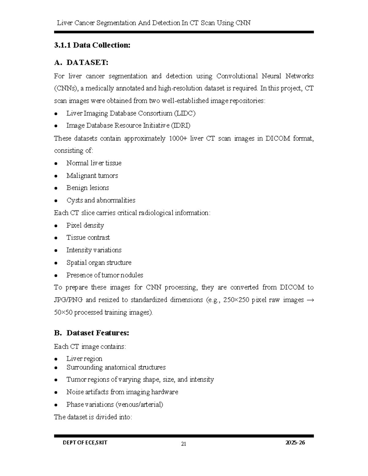 Liver Cancer Detection & Segmentation in CT Scans Using CNN - DEPT OF ...