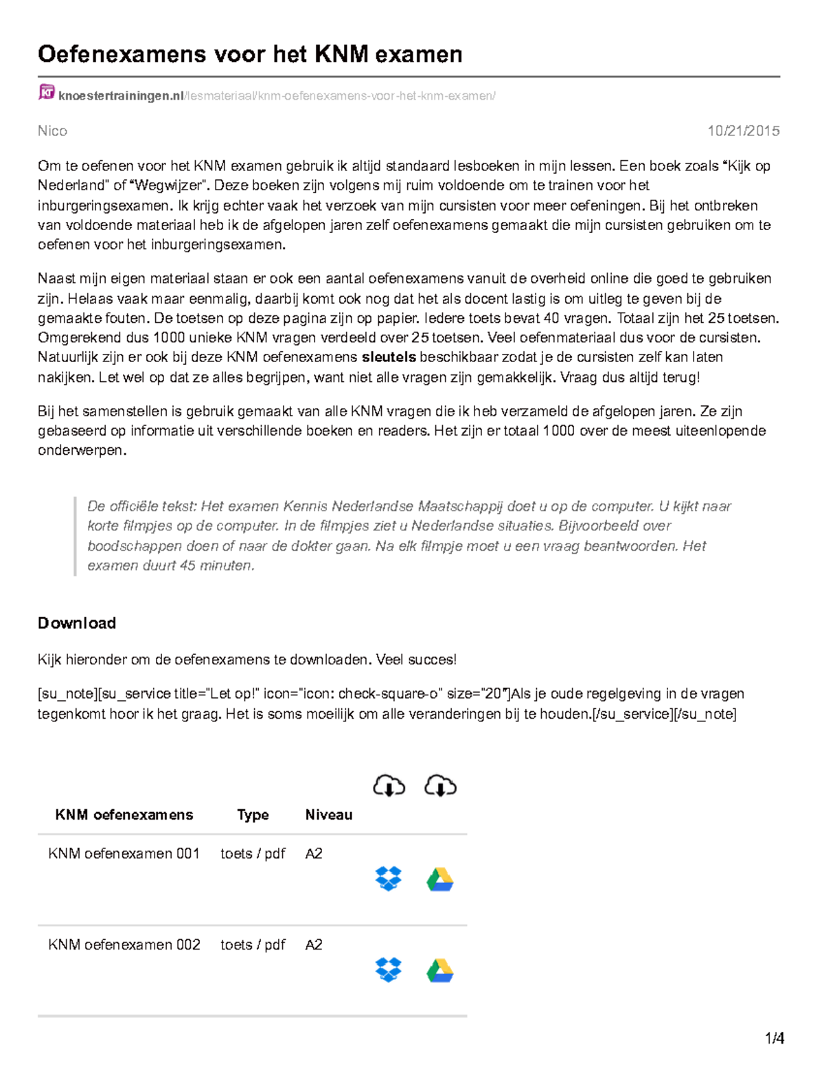 Oefenexamen KNM - Kennis Nederlandse Maatschappij Voorbereiding ...