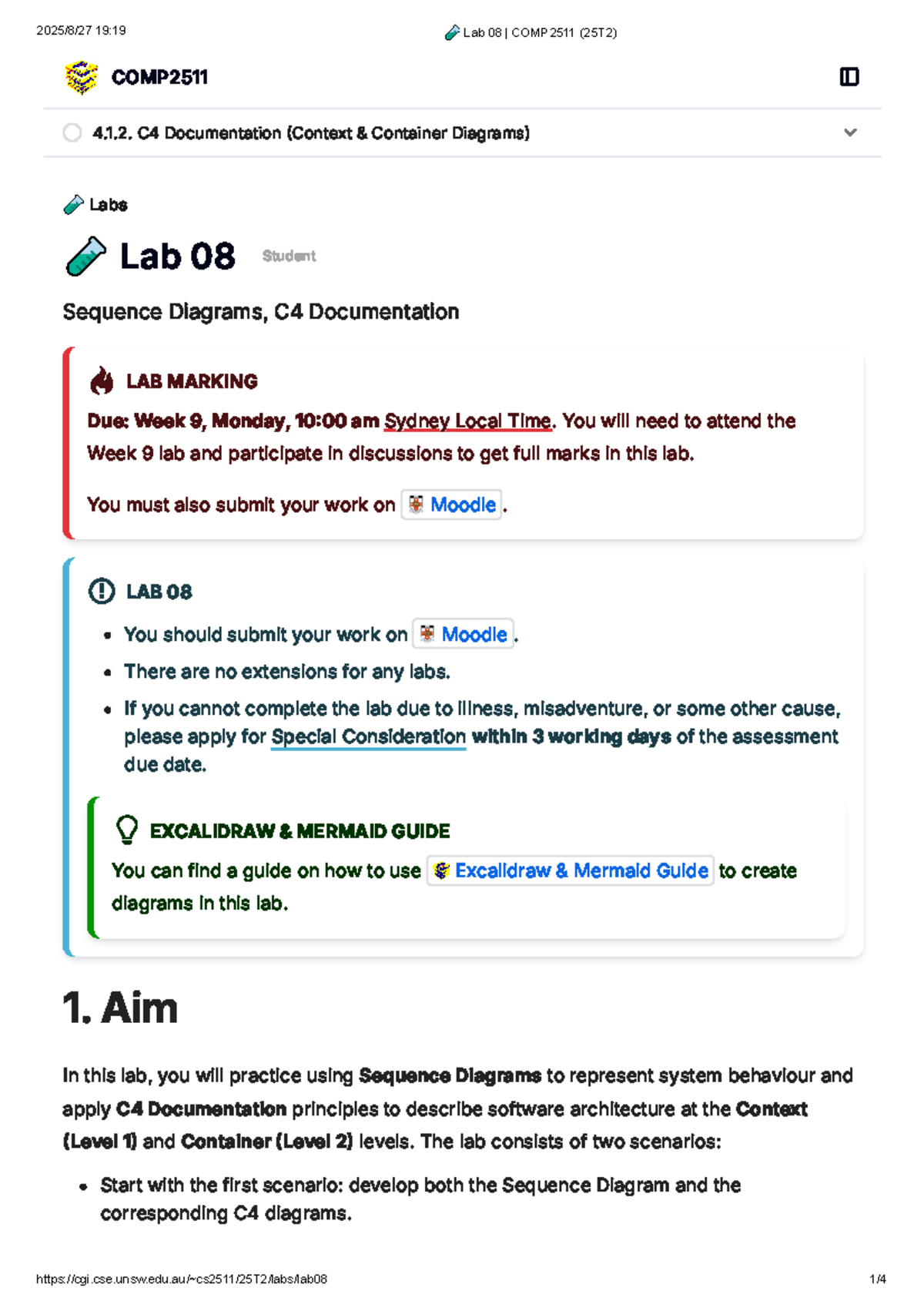 Lab 08 COMP2511 (25T2) - Sequence & C4 Diagrams Guide - Studocu