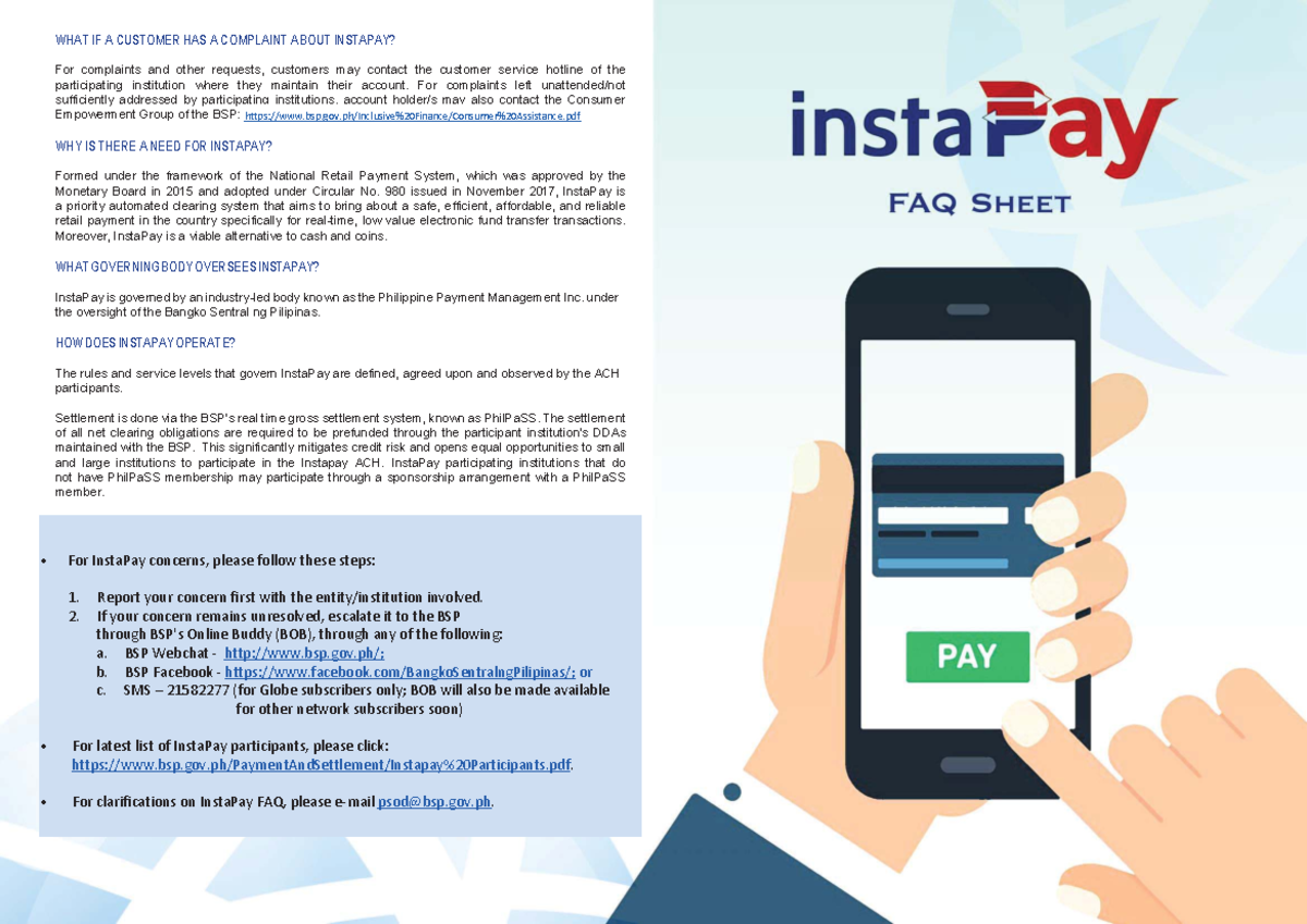 InstaPay FAQ: A Comprehensive Guide to Electronic Fund Transfers - Studocu