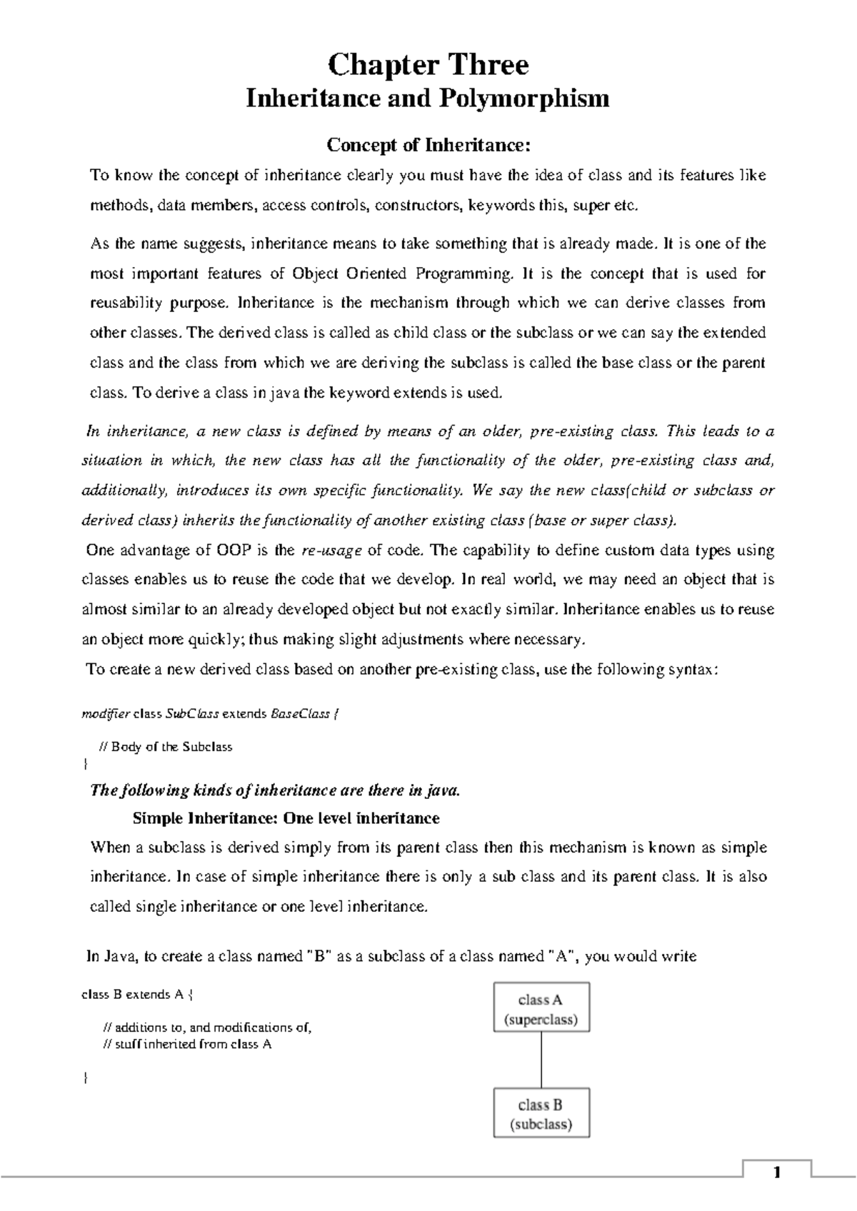 OOP 101: Chapter 3 - Inheritance and Polymorphism Explained - Studocu