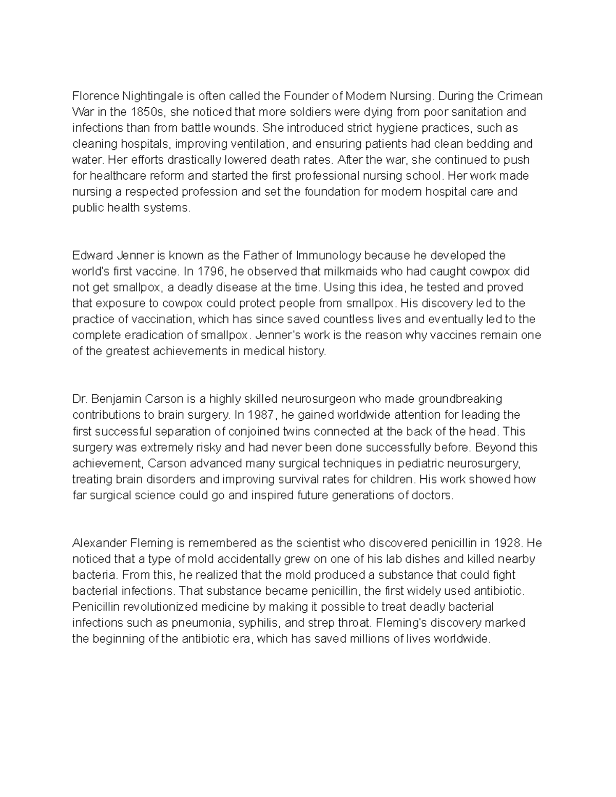 Historical Figures Who Revolutionized Medicine & Healthcare - Studocu