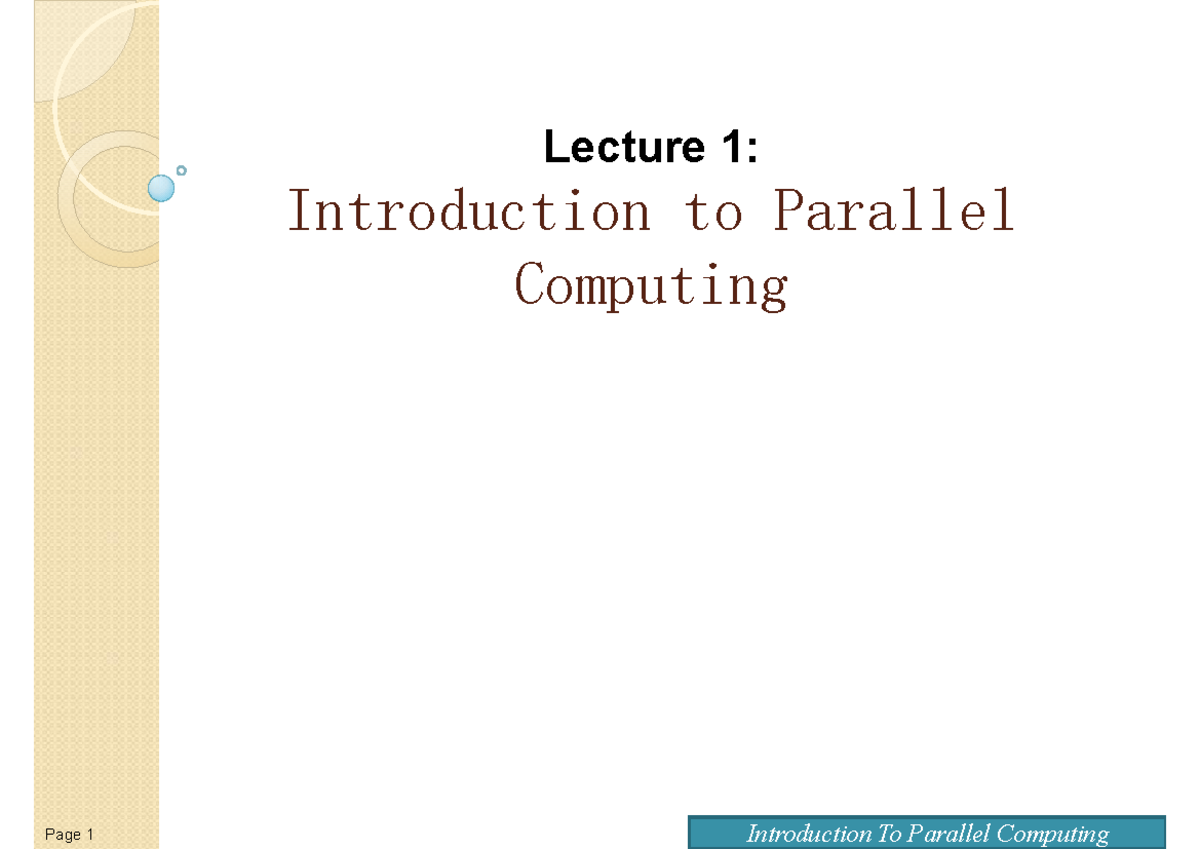 C1 - CHAPTER 1: Intro to Parallel Computing and High Performance ...