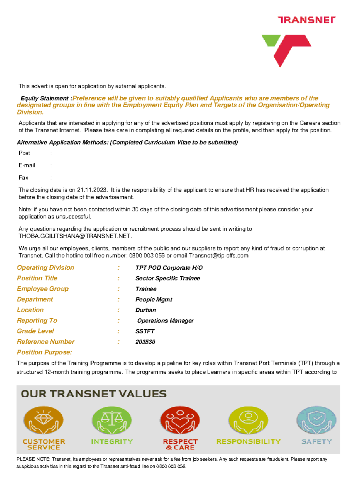 Data Overview - Sector Specific Trainee - This advert is open for ...