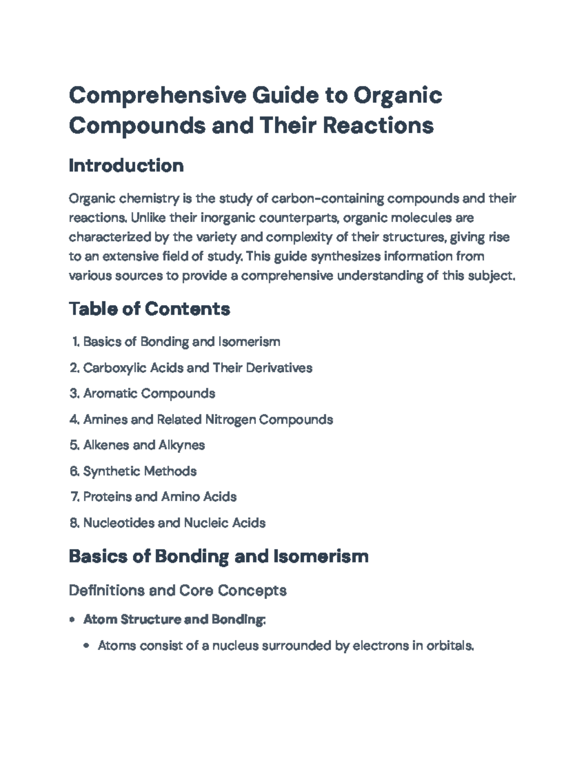 Comprehensive Review of Organic Chemistry Concepts and Reactions ...
