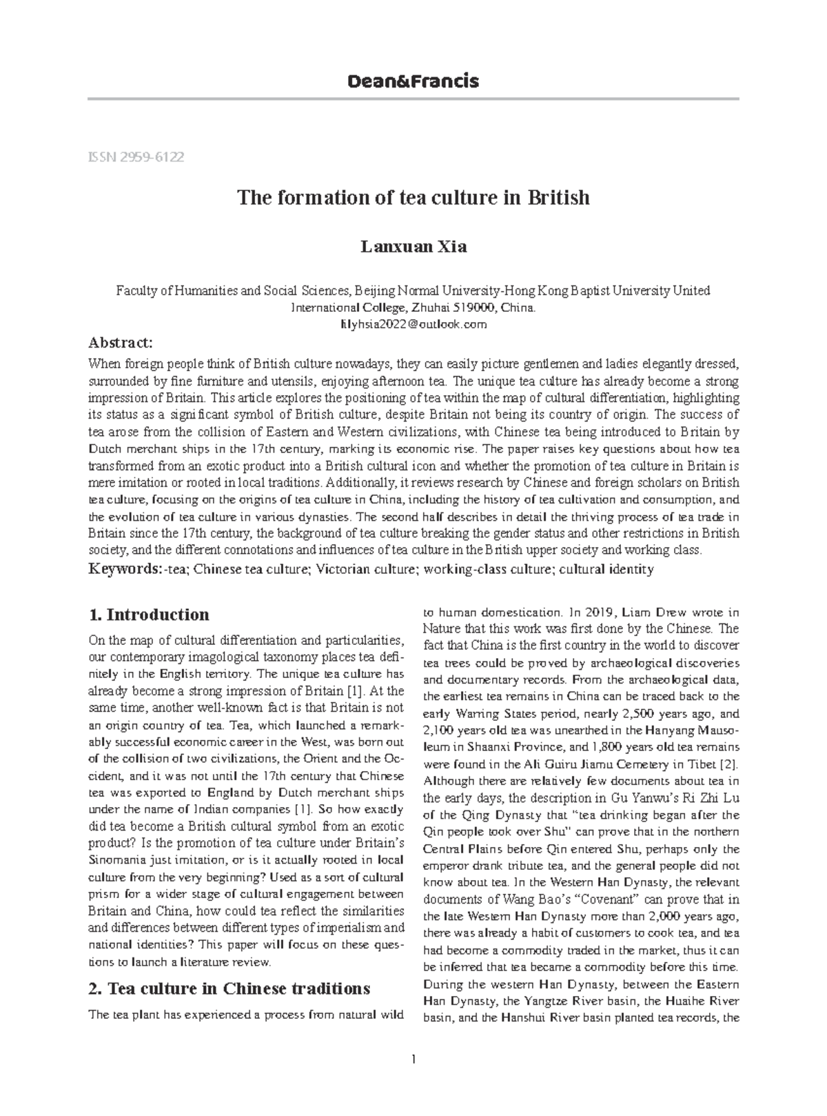 AL002682 - The Evolution of British Tea Culture: A Cultural Analysis ...