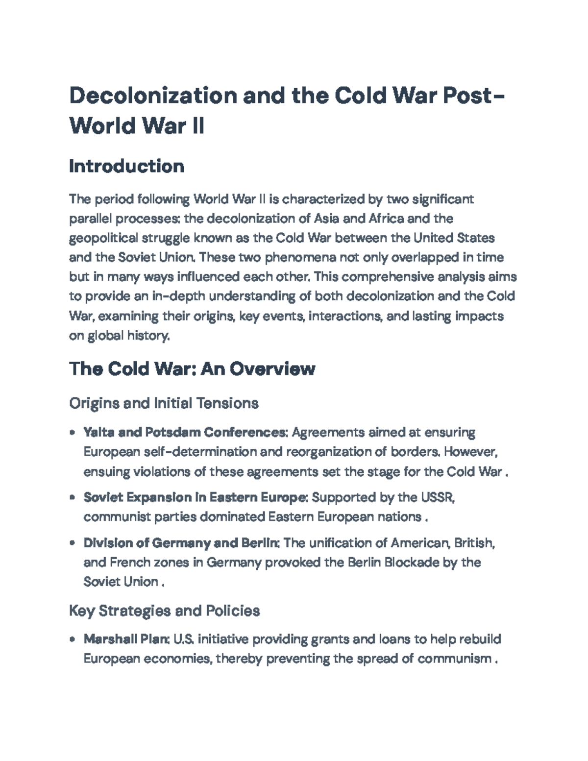 Decolonization and the Cold War: An In-Depth Analysis - Decolonization ...