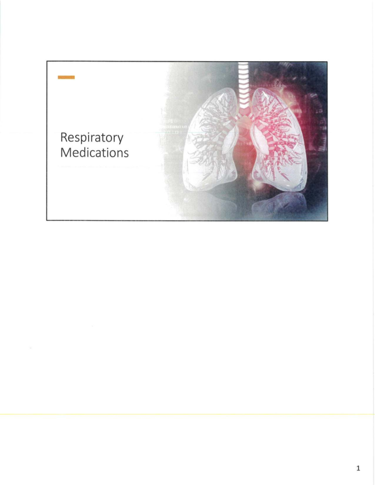 XX123 Study Guide: Respiratory Medications and Disorders Overview - Studocu