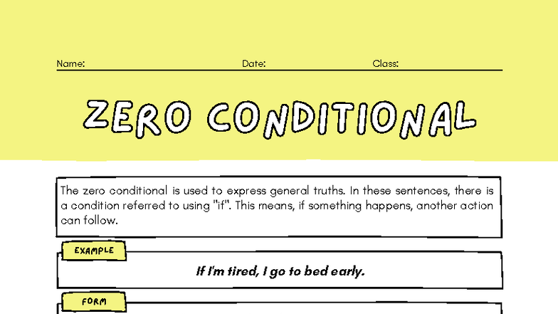 All Types of Conditionals - 2nd ESO Study Guide - Studocu