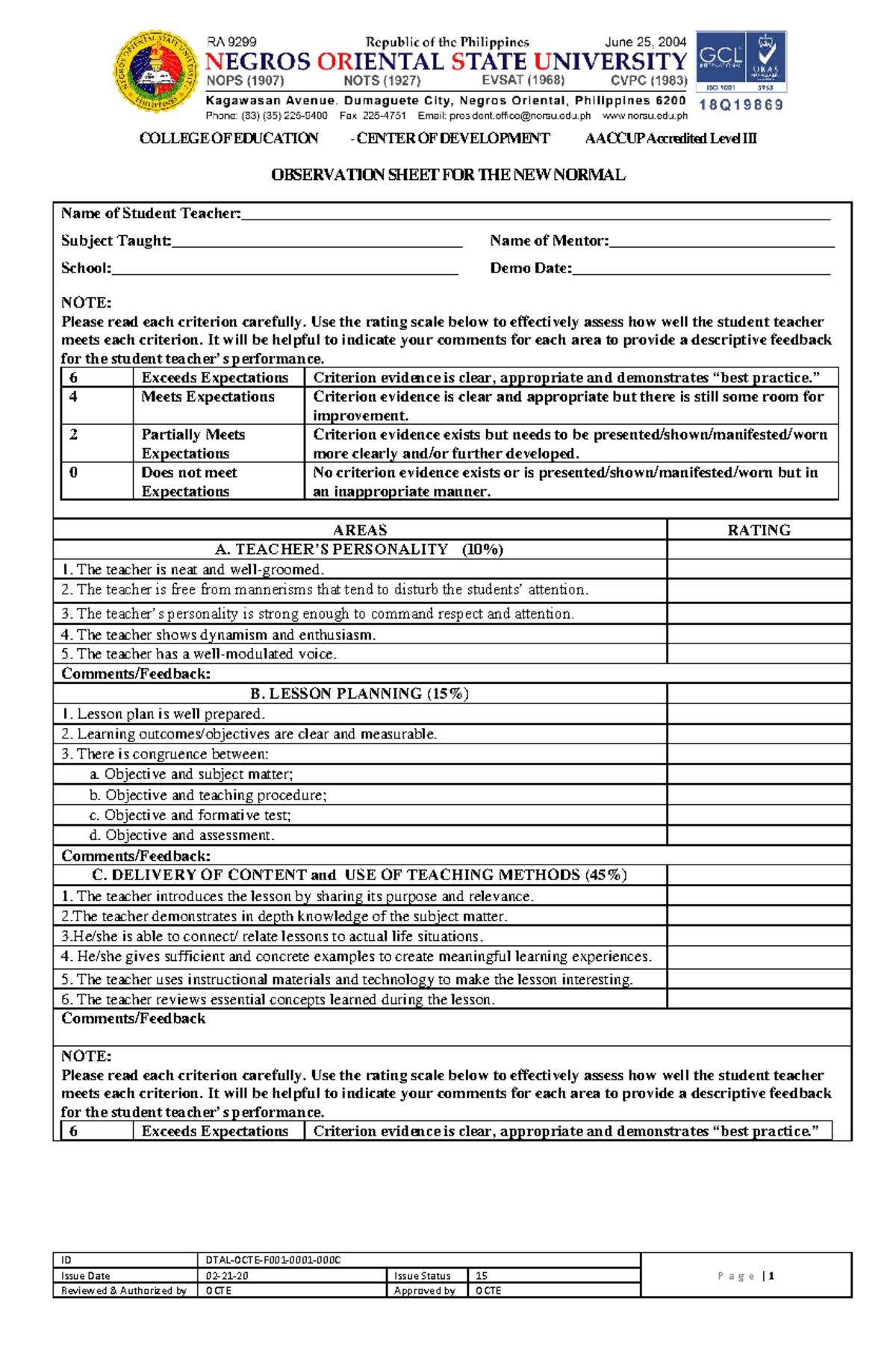 Revised-Final-Demonstration-Rating-Sheet - COLLEGE OF EDUCATION ...