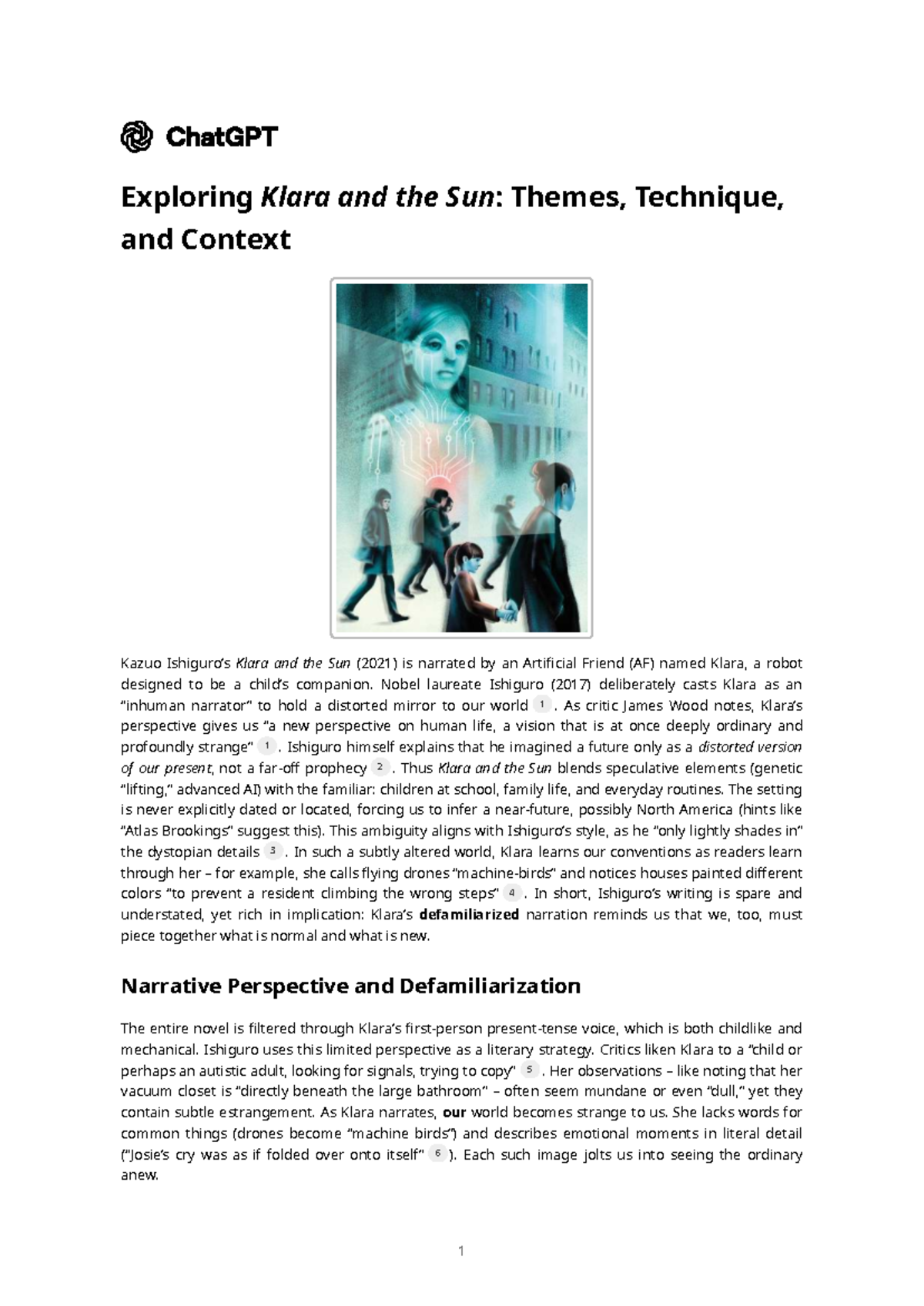 Klara and the Sun (2021): Analyzing Themes, Techniques, and Context ...