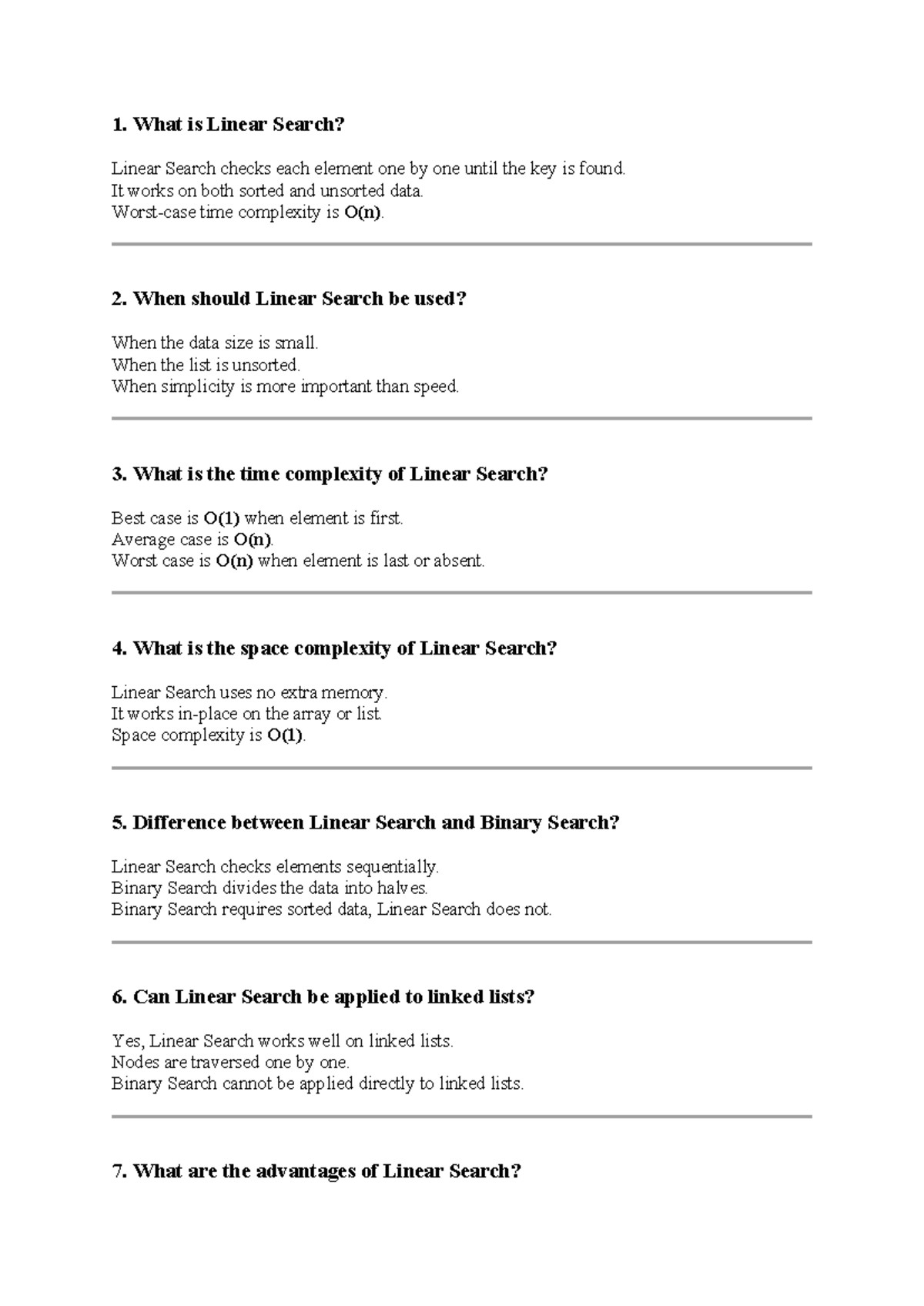 Algorithms Interview Questions: Linear Search, Binary Search, and More ...