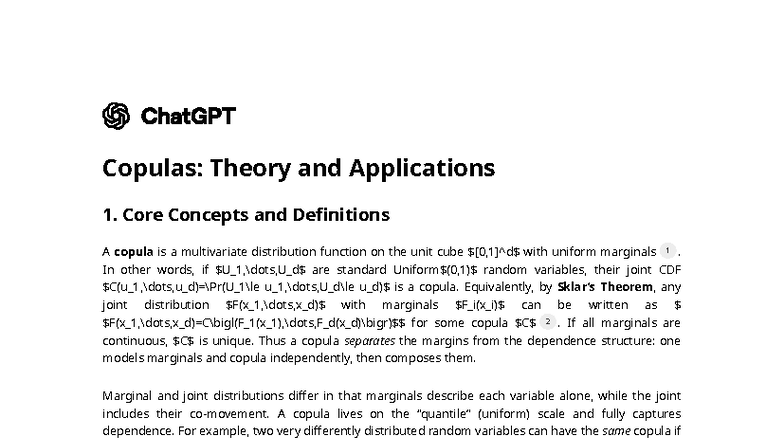 Copulas: Theory and Applications - Core Concepts and Definitions ...