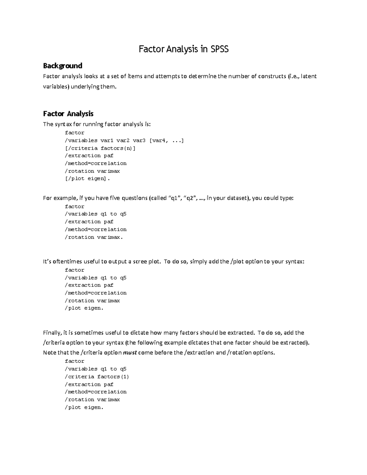 SPSS Factor Analysis: Techniques & Output Interpretation Guide - Studocu