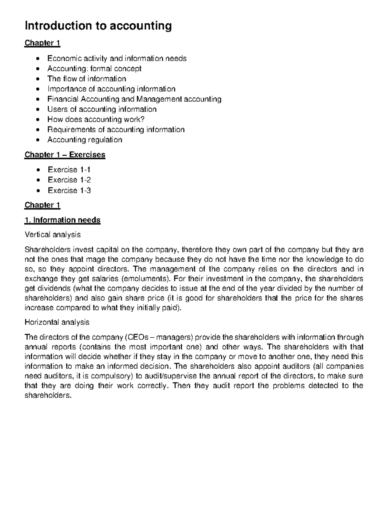 Notes intro to accounting-whole term - Introduction to accounting ...