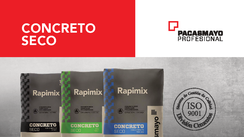 Ficha Técnica Concreto Seco 2023: Composición y Uso - Studocu