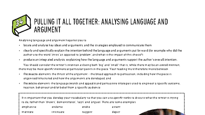 Elements of Argument Analysis - Revision for SAC: "Stem the Carnage ...