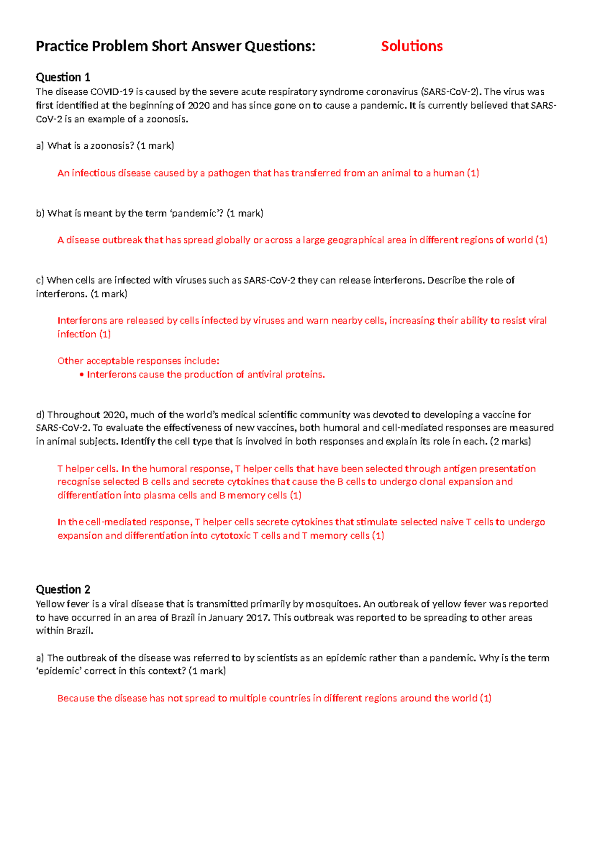 9. Practice Problem Short Answer Questions: Solutions - Studocu