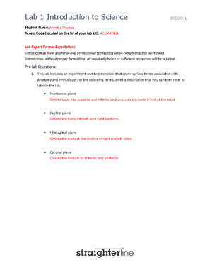 Lab reports - Lab - Zahraa lami Lab report Step 1: Describe the Overall ...