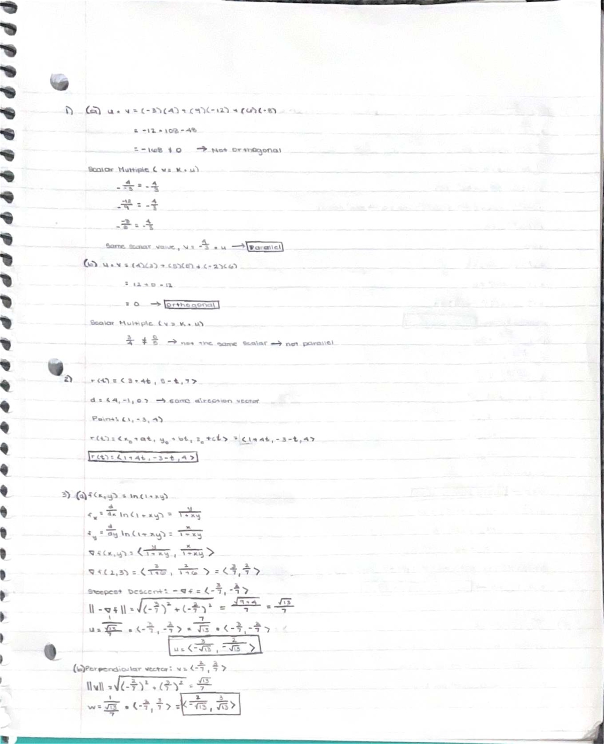 Calc III - Final Exam Notes on Vectors and Planes - Studocu
