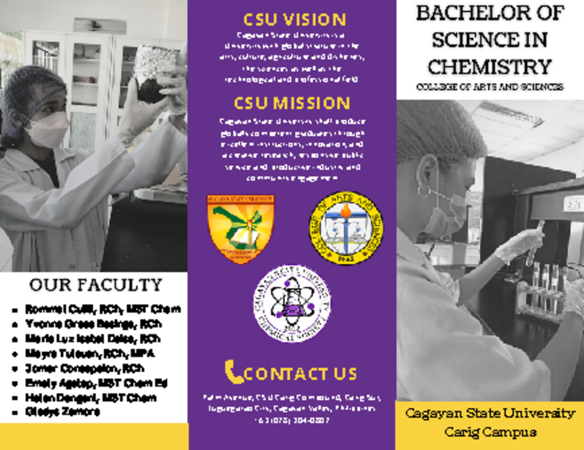 Chem-Brochure-1 - A brochure - Cagayan State University Carig Campus ...