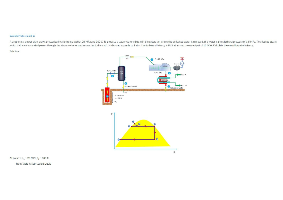 Geothermal Power Plant Efficiency Calculation: Sample Problem Analysis - Studocu