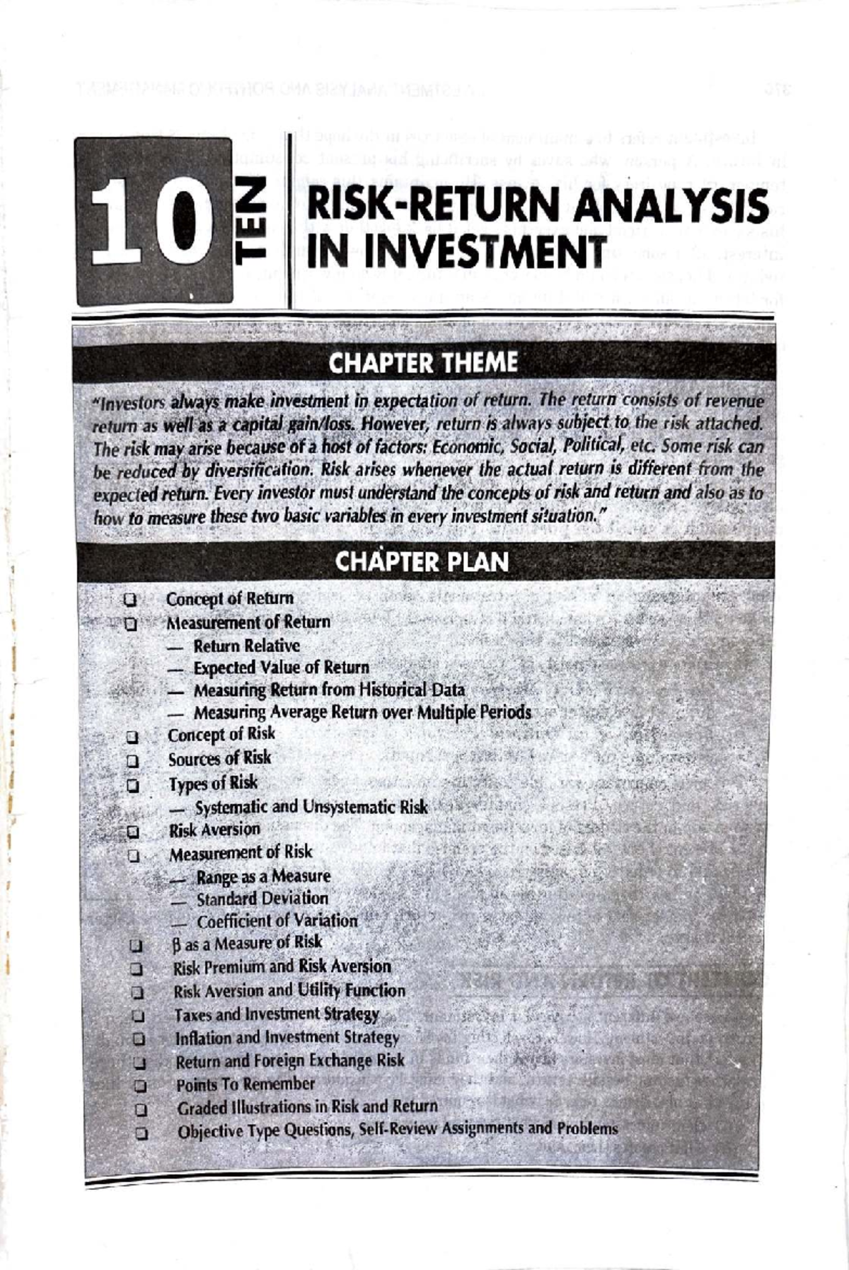 Investment Analysis and Risk Management: Chapter 10 Overview - Studocu