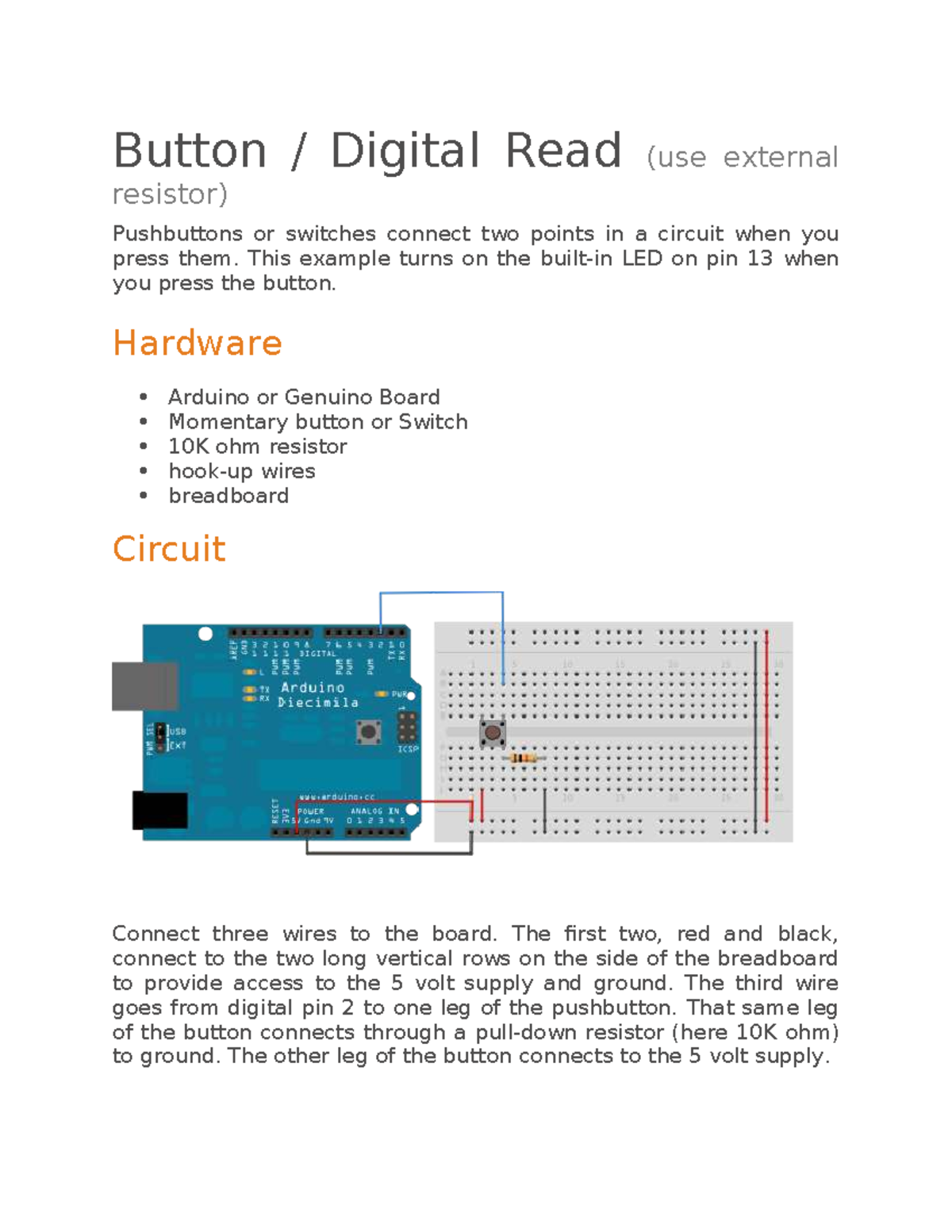 9a Button Digital Read: Using Resistors with Pushbuttons in Arduino ...