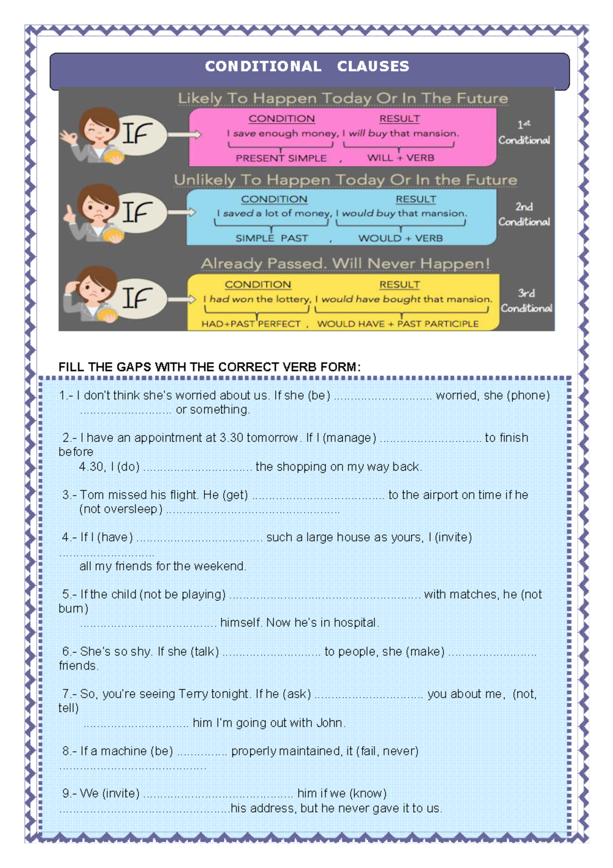 Conditional Clauses - Apuntes for English Grammar Exercises - Studocu