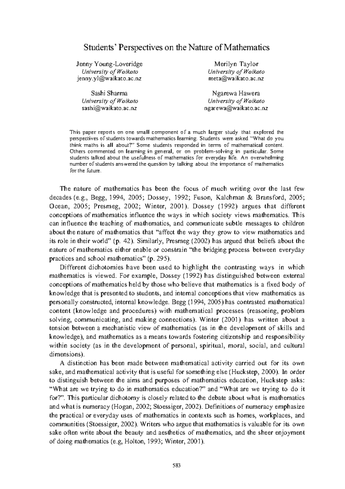 Student's perspectives - Students’ Perspectives on the Nature of ...