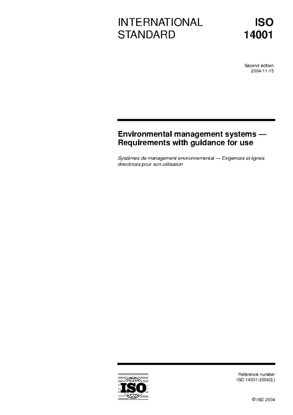 ISO 14001:2004 - Environmental Management System Requirements Guide ...