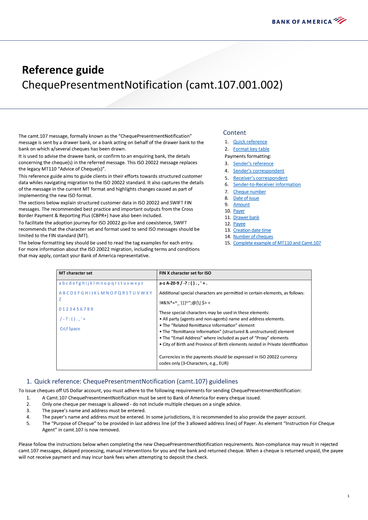 Reference Guide: Cheque Presentment Notification (camt.107) - Studocu