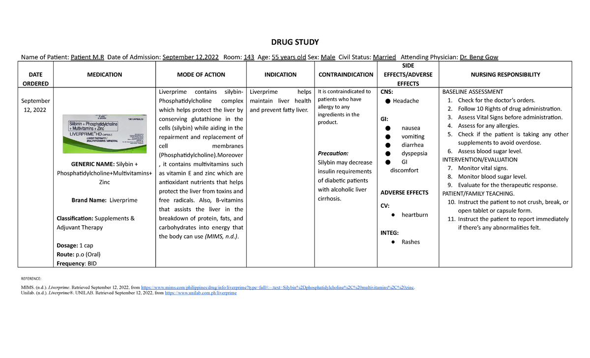 DRUG Study: Liverprime Overview & Patient Care Protocols - Studocu