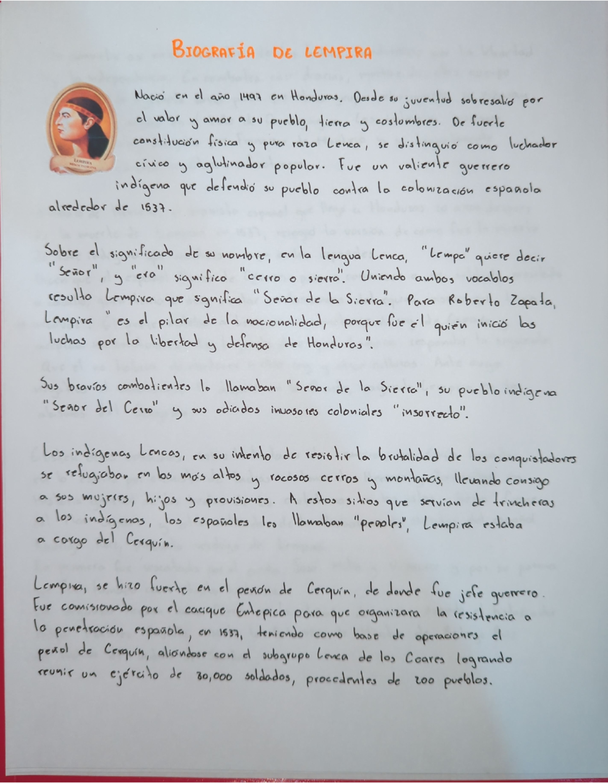 Biografía de Lempira: Héroe Indígena de la Resistencia Lenca - Studocu