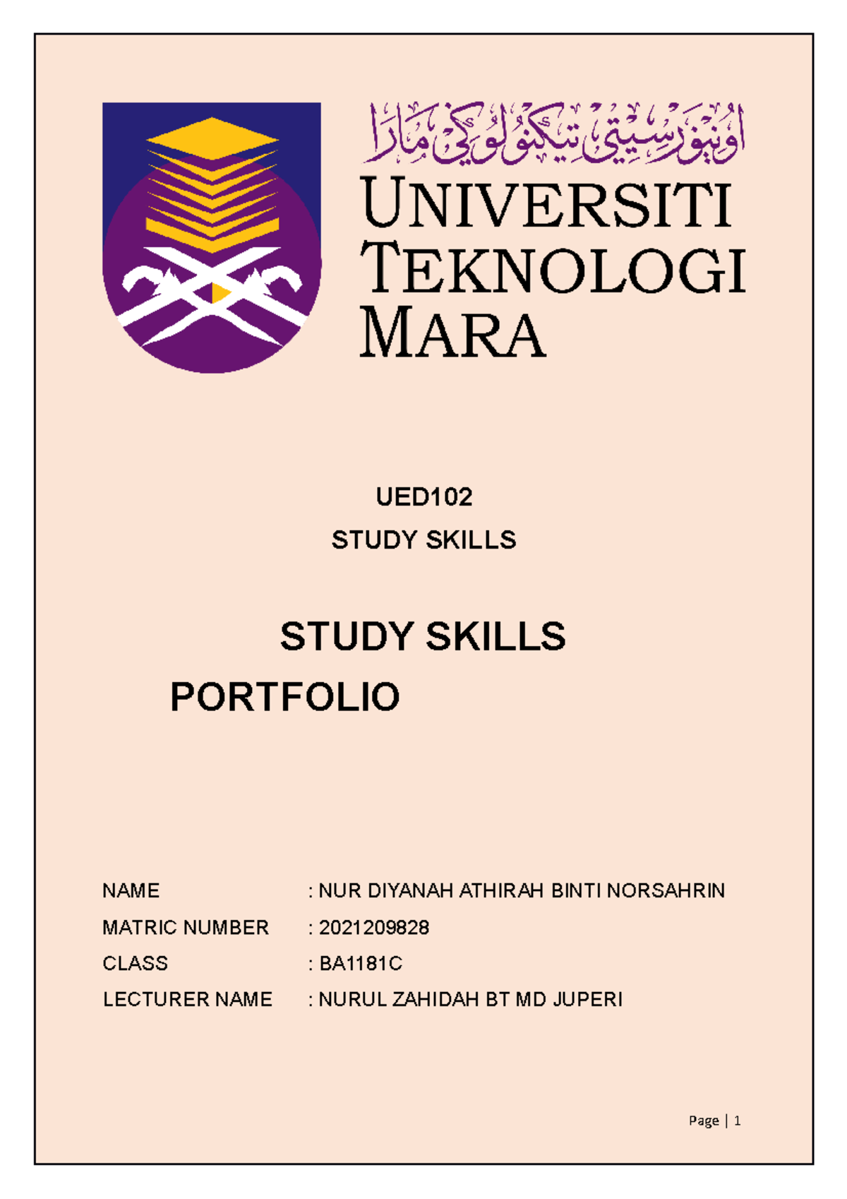 UED102 Portfolio on Study Skills and Time Management Strategies - Studocu