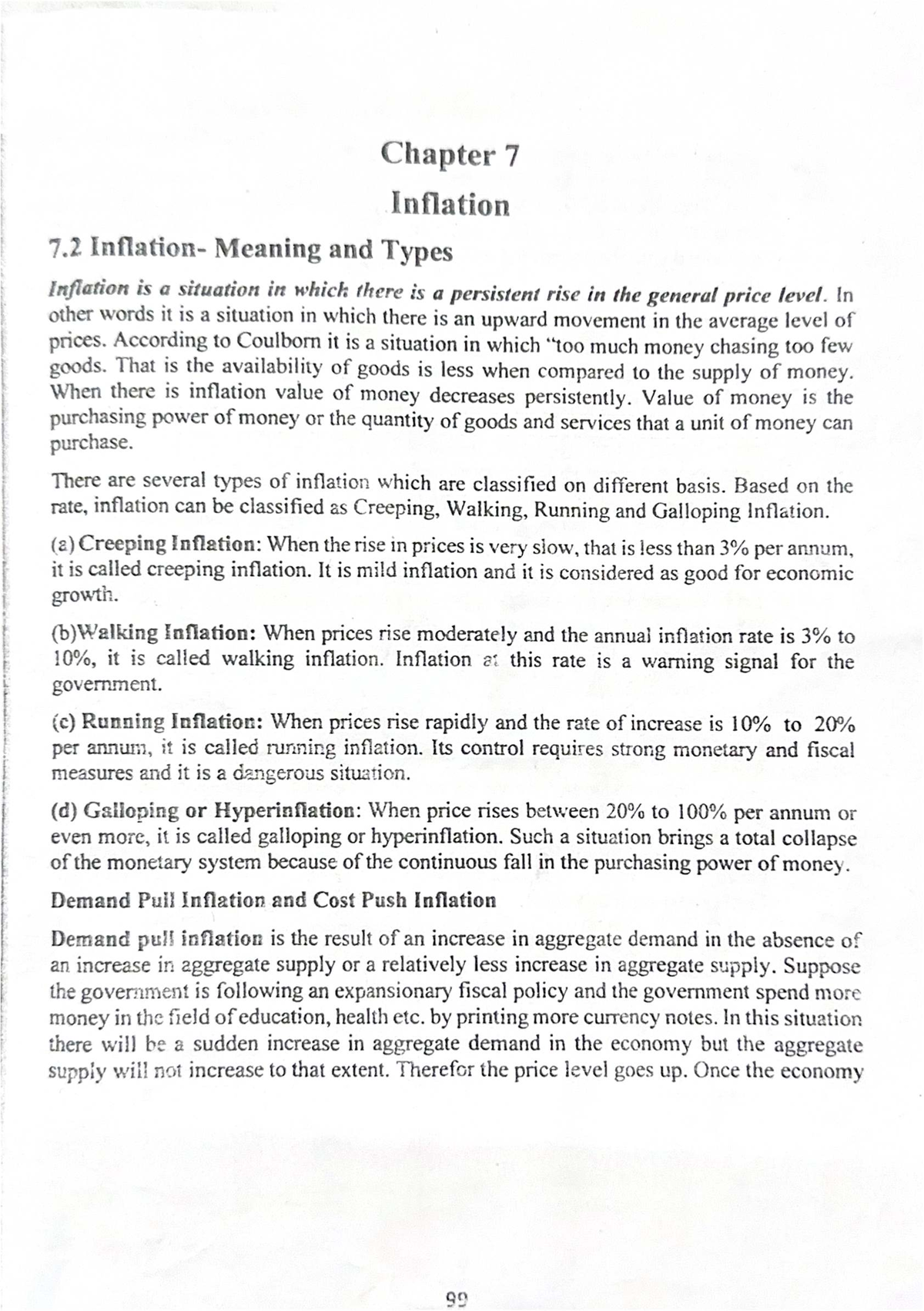 Chapter 7: Inflation - Meaning, Types, and Effects (D Industrial ...