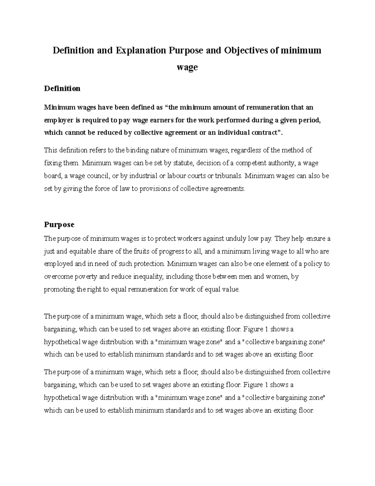 Minimum Wage: Definition, Purpose, and Objectives Explained - Studocu