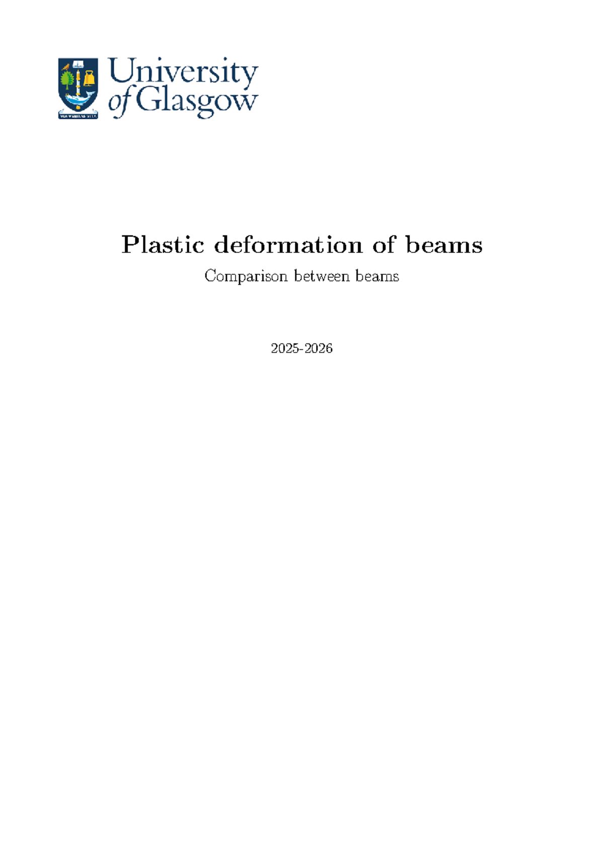 Plastic Deformation of Beams: Experiment on Hinge Formation - Studocu